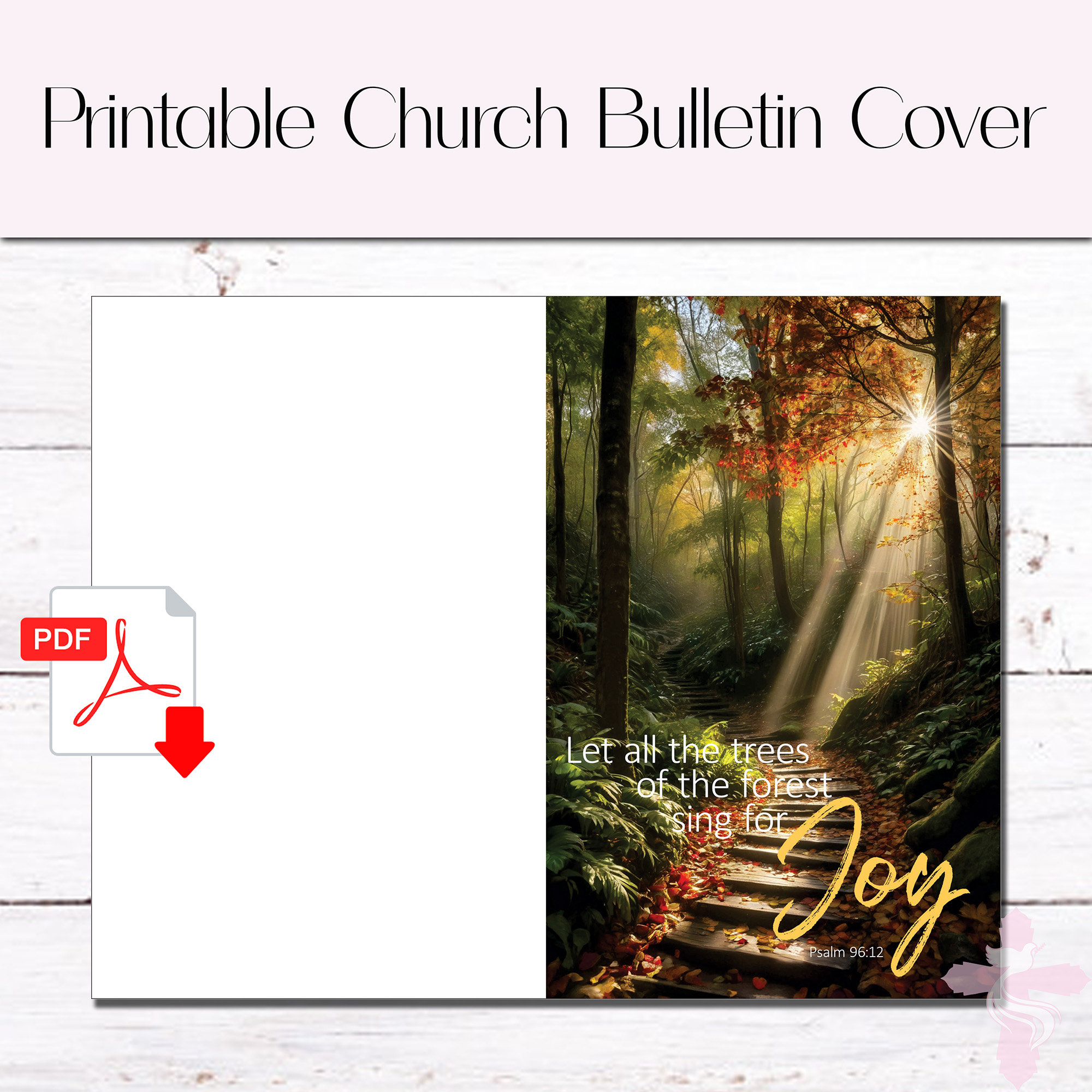 Printable Church Bulletin Cover - PLUS Canva Template - 8.5 X 11 Bi ...