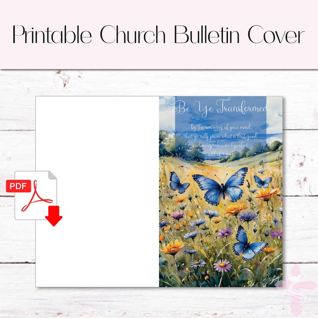 Printable Church Bulletin Cover - PLUS Canva Template - 8.5 X 11 Bi ...