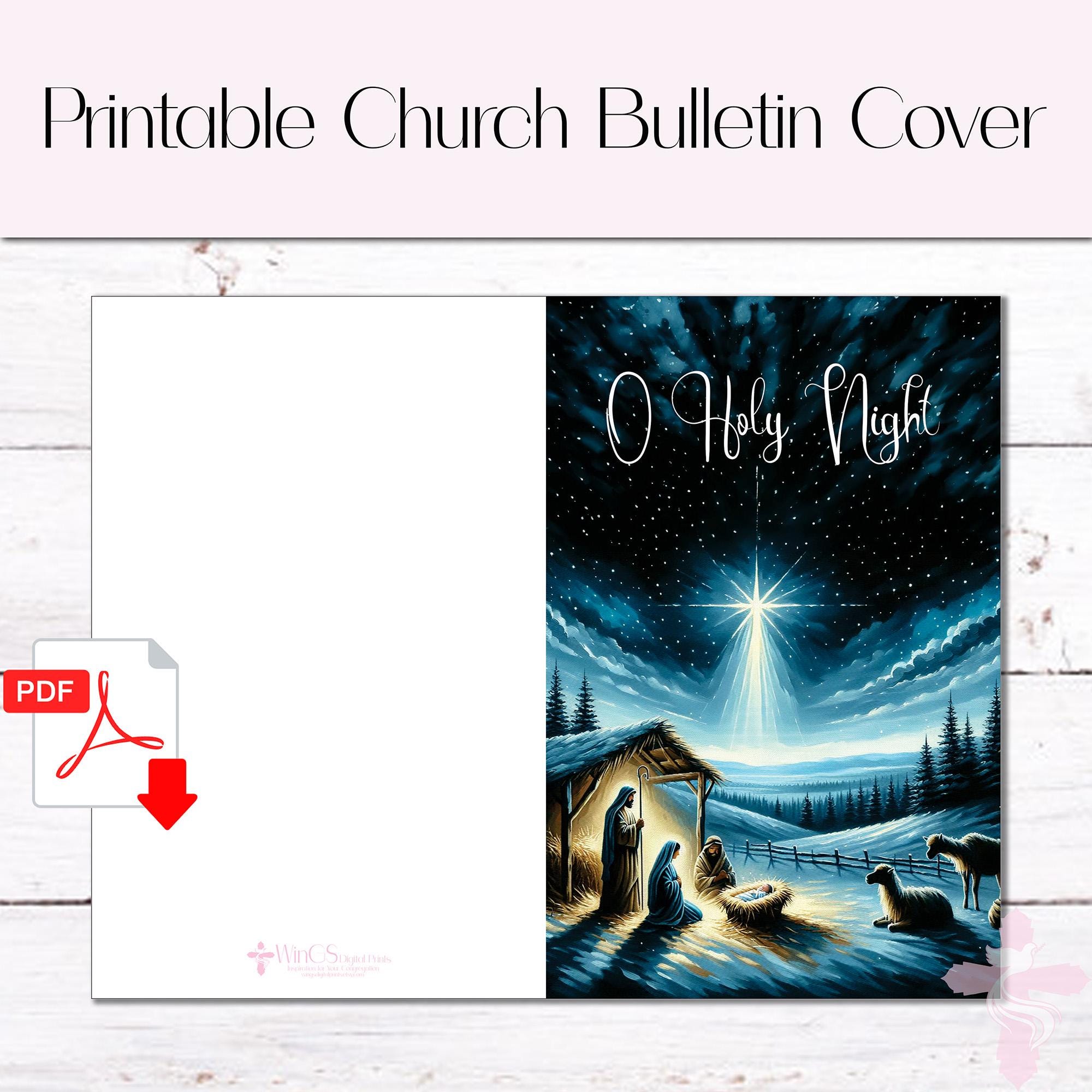 Printable Church Bulletin Cover - PLUS Canva Template - 8.5 X 11 Bi ...