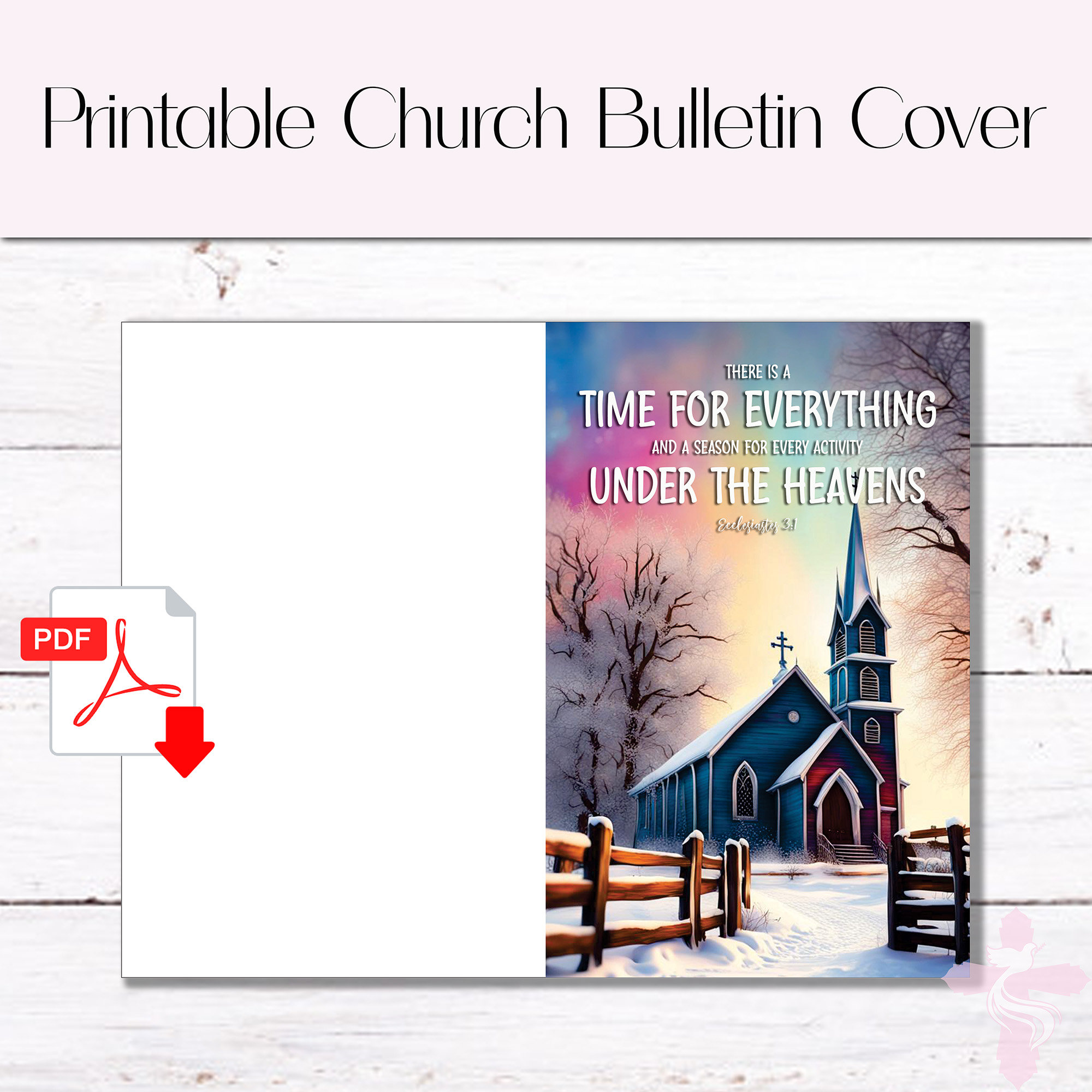 Printable Church Bulletin Cover - PLUS Canva Template - 8.5 X 11 Bi ...