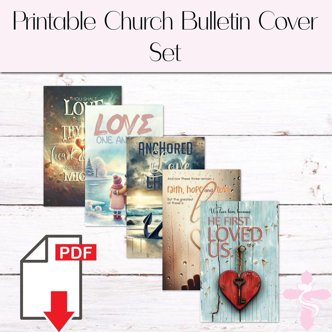 Set of 5 Printable February Bulletin Covers - PLUS Canva Template - 8.5 ...