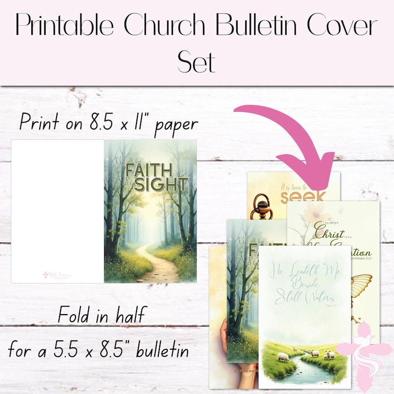 Printable New Year Bulletin Covers: Church Worship Set (canva Template ...