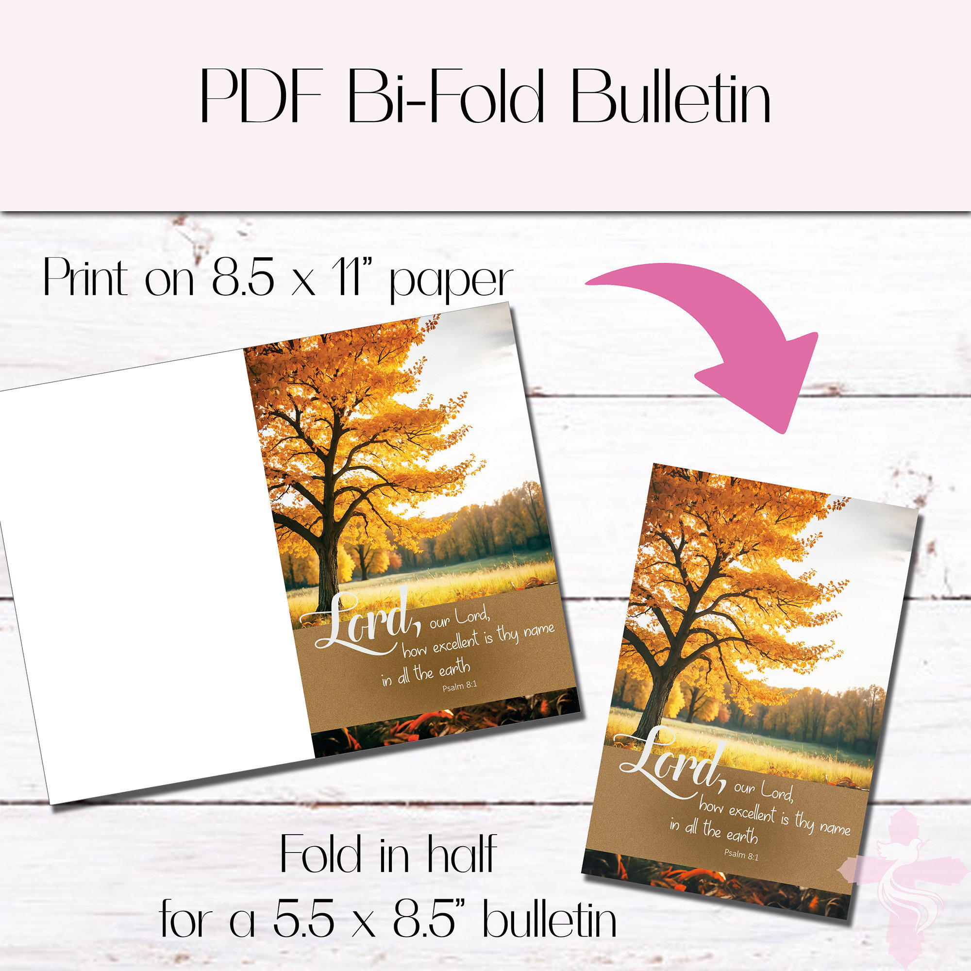 Printable Church Bulletin Cover - PLUS Canva Template - 8.5 X 11 Bi ...
