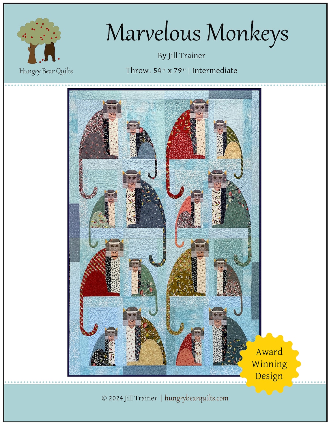Monkey Quilt Pattern With Modern Quilt Style - Etsy