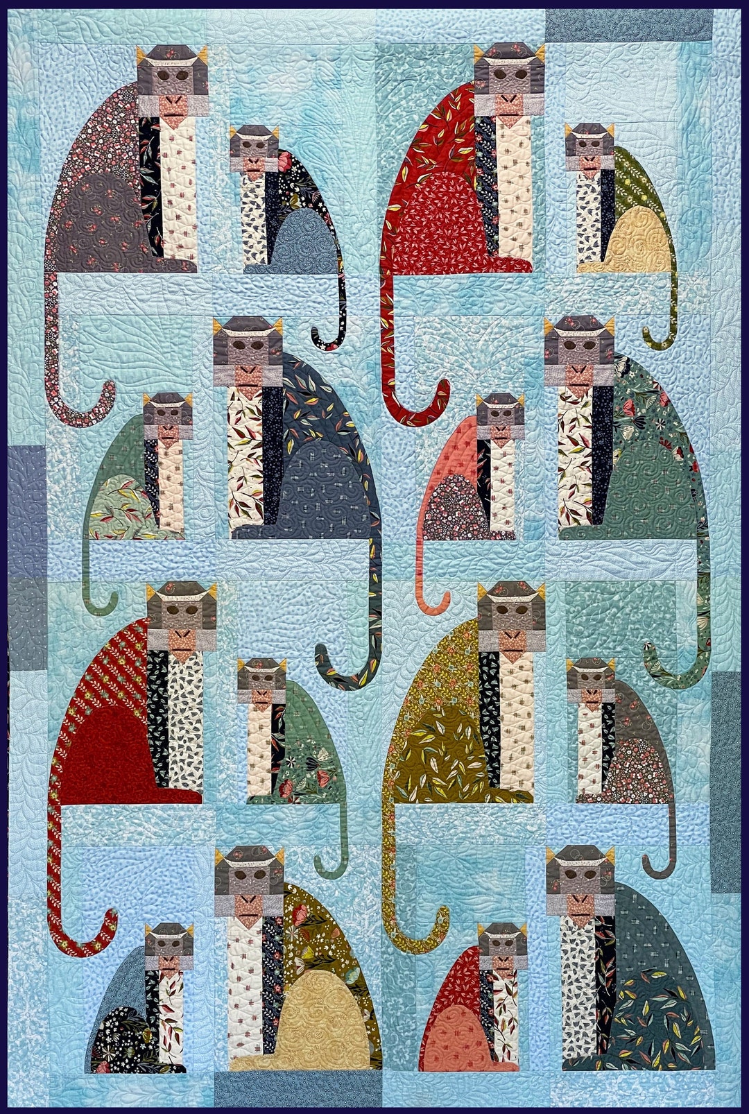 Monkey Quilt Pattern With Modern Quilt Style - Etsy