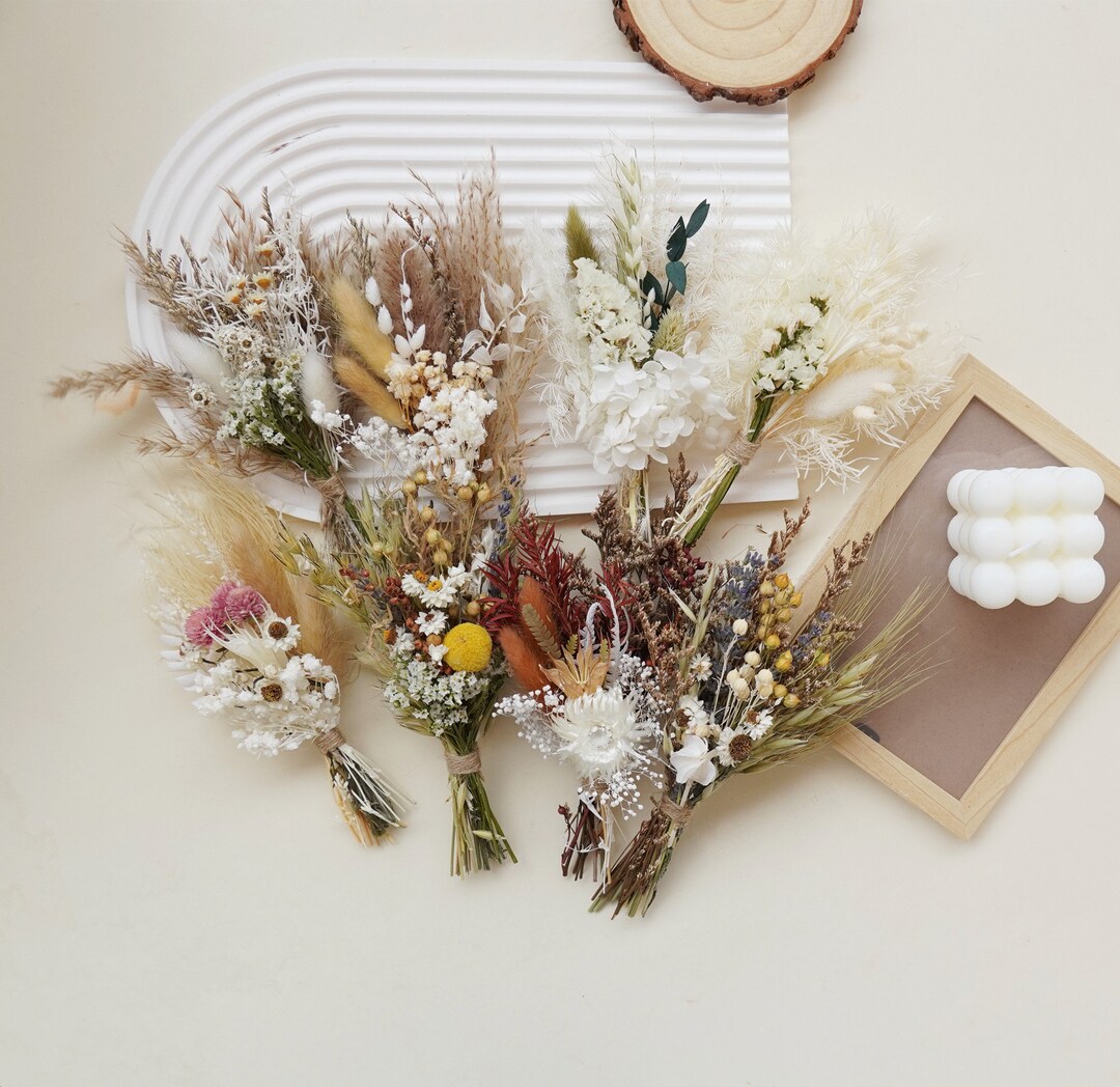 Mini Dried Flower Bouquet, Mailbox Gift, Small Bottle Dried Flower ...