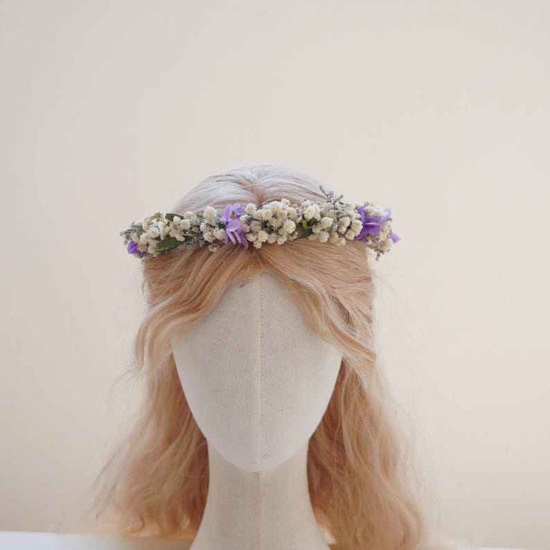 Baby Breathing Dried Flower Crown, Bohemian Wedding Bridal Crown ...