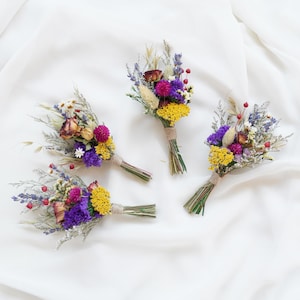 Bohemian Mini Bouquet of Wildflowers. Colorful Bouquet of Dried Flowers ...