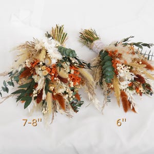 Rust+burnet Orange+cream+green Mixed Dried Flower Bridal Bouquet ...