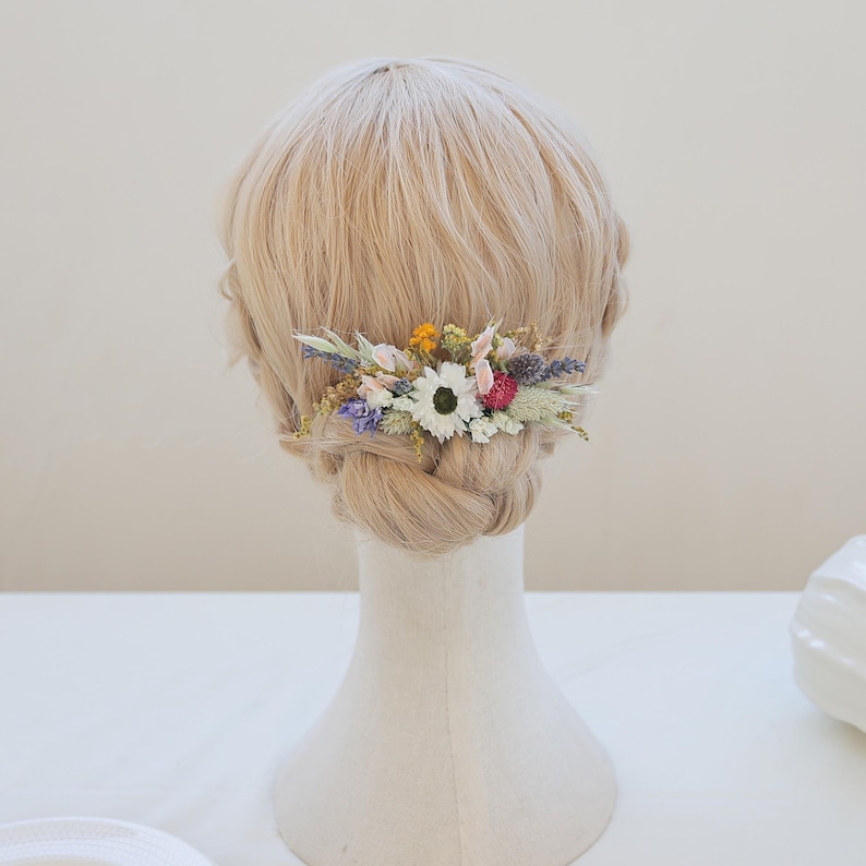 Boho Wedding Dry Flower Comb. Spring Wedding Colored Bridal Comb ...