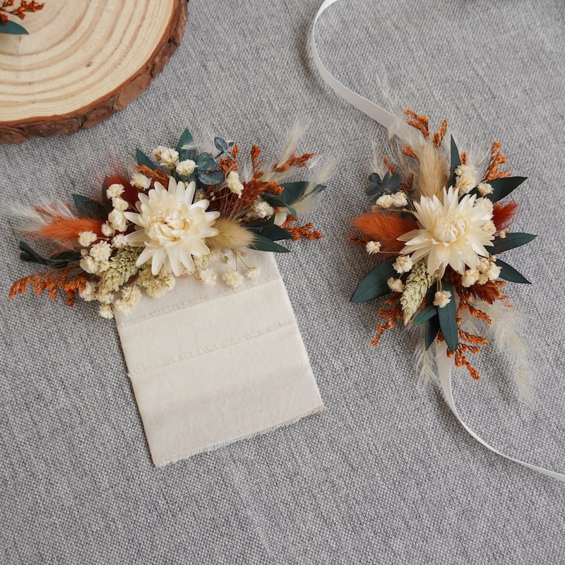 Rust and Cream Boutonniere - Etsy