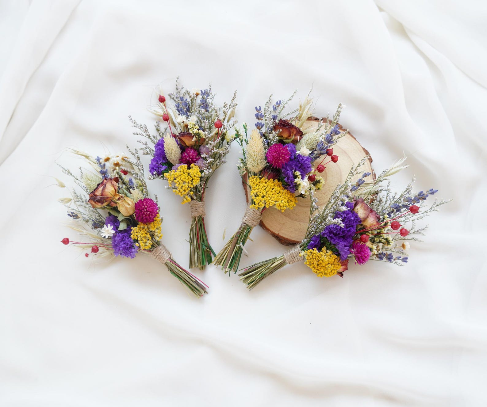 Bohemian Mini Bouquet of Wildflowers. Colorful Bouquet of Dried Flowers ...