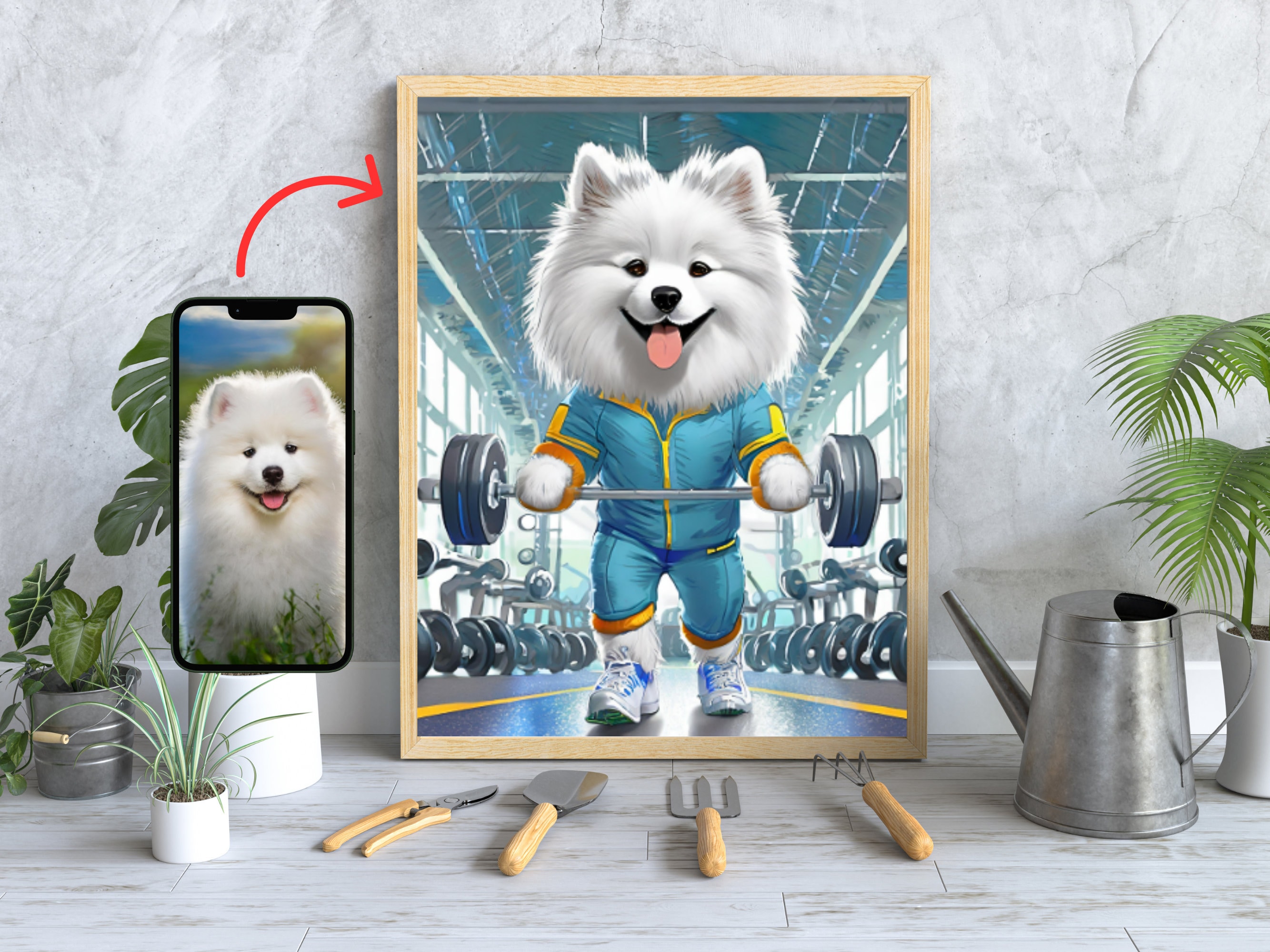 Custom Pet Portraits in the Gym Funny Dog, Cat Portrait Pet Crossfit ...