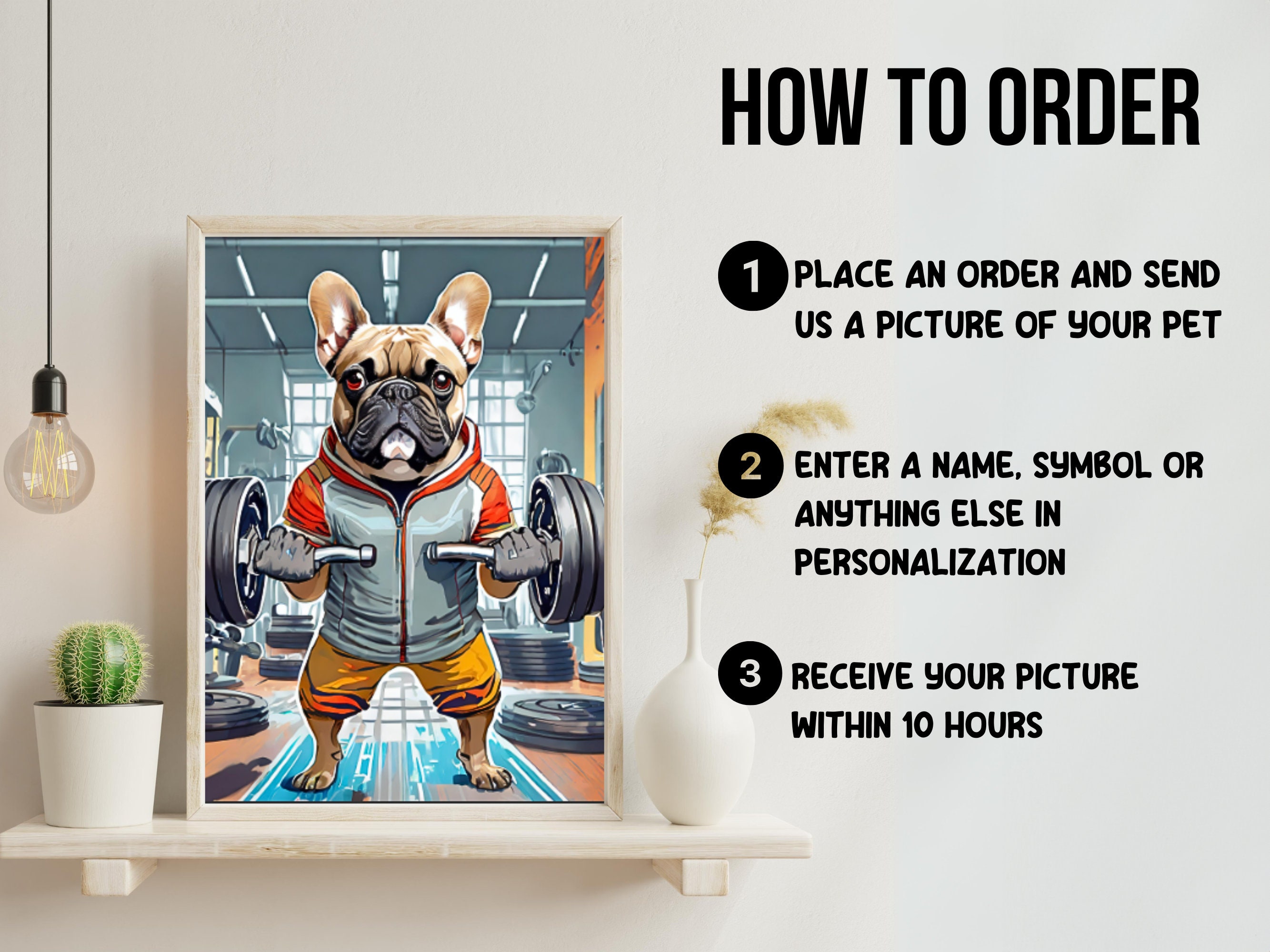 Custom Pet Portraits in the Gym Funny Dog, Cat Portrait Pet Crossfit ...