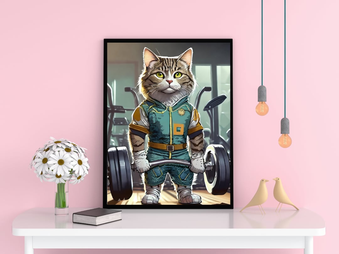 Inspirational Pet Square Print Funny Motivational Poster Powerlifting ...