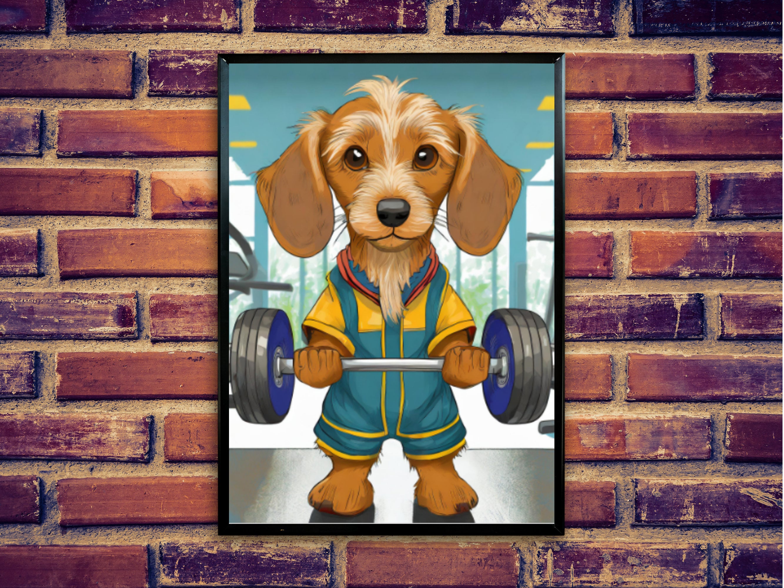 Custom Pet Portraits in the Gym Funny Dog, Cat Portrait Pet Crossfit ...