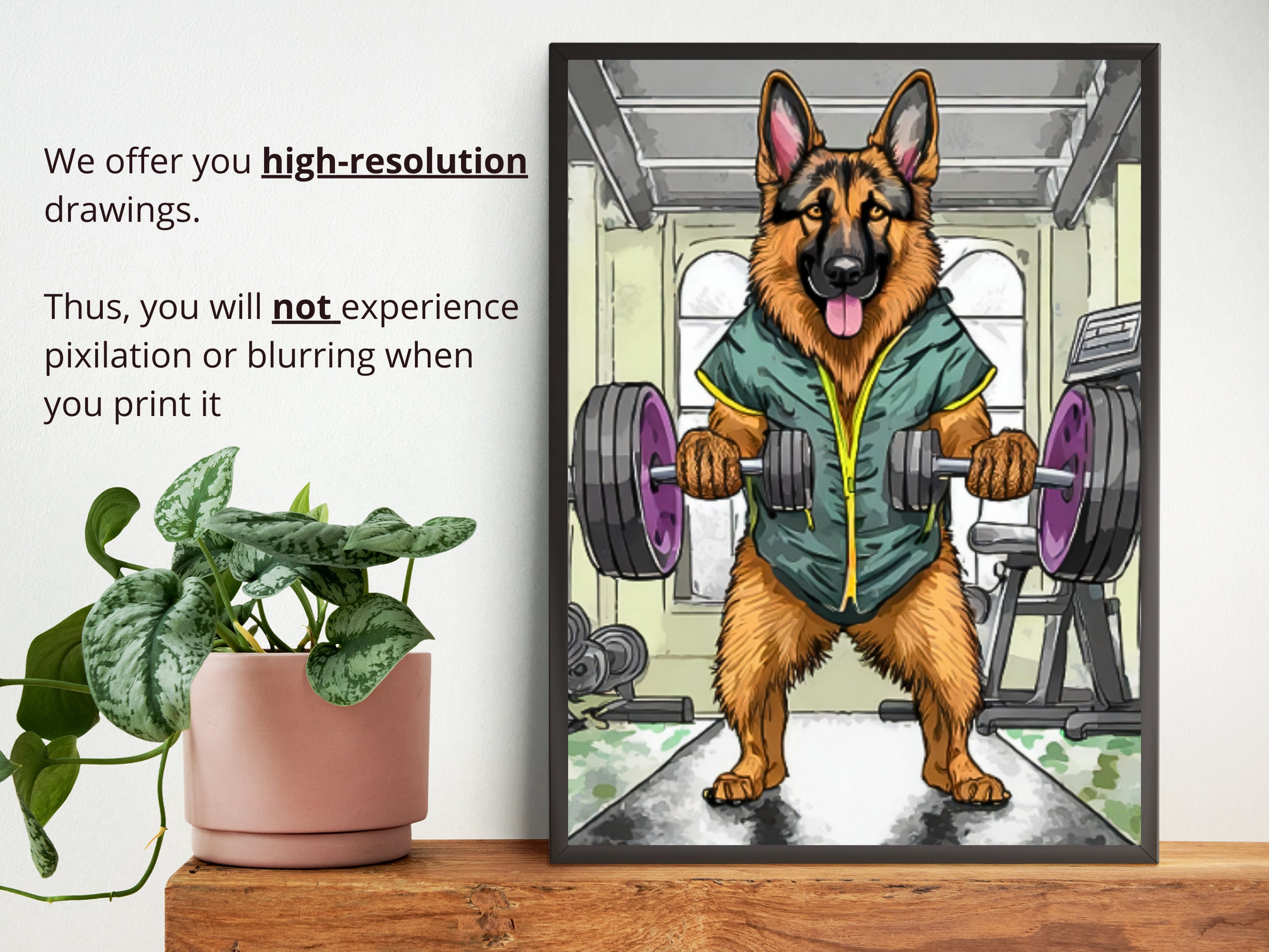Custom Pet Portraits in the Gym Funny Dog, Cat Portrait Pet Crossfit ...