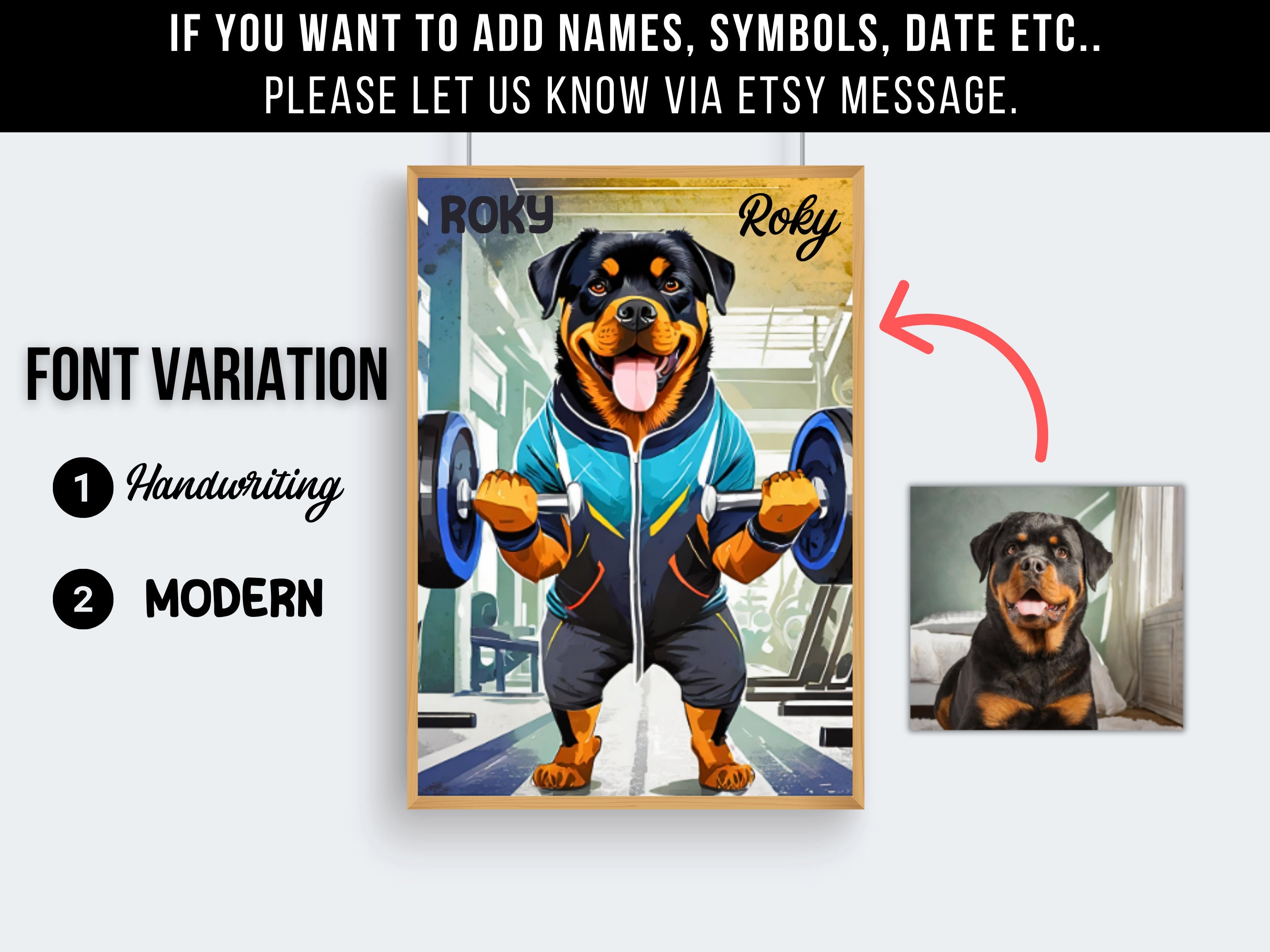 Custom Pet Portraits in the Gym Funny Dog, Cat Portrait Pet Crossfit ...