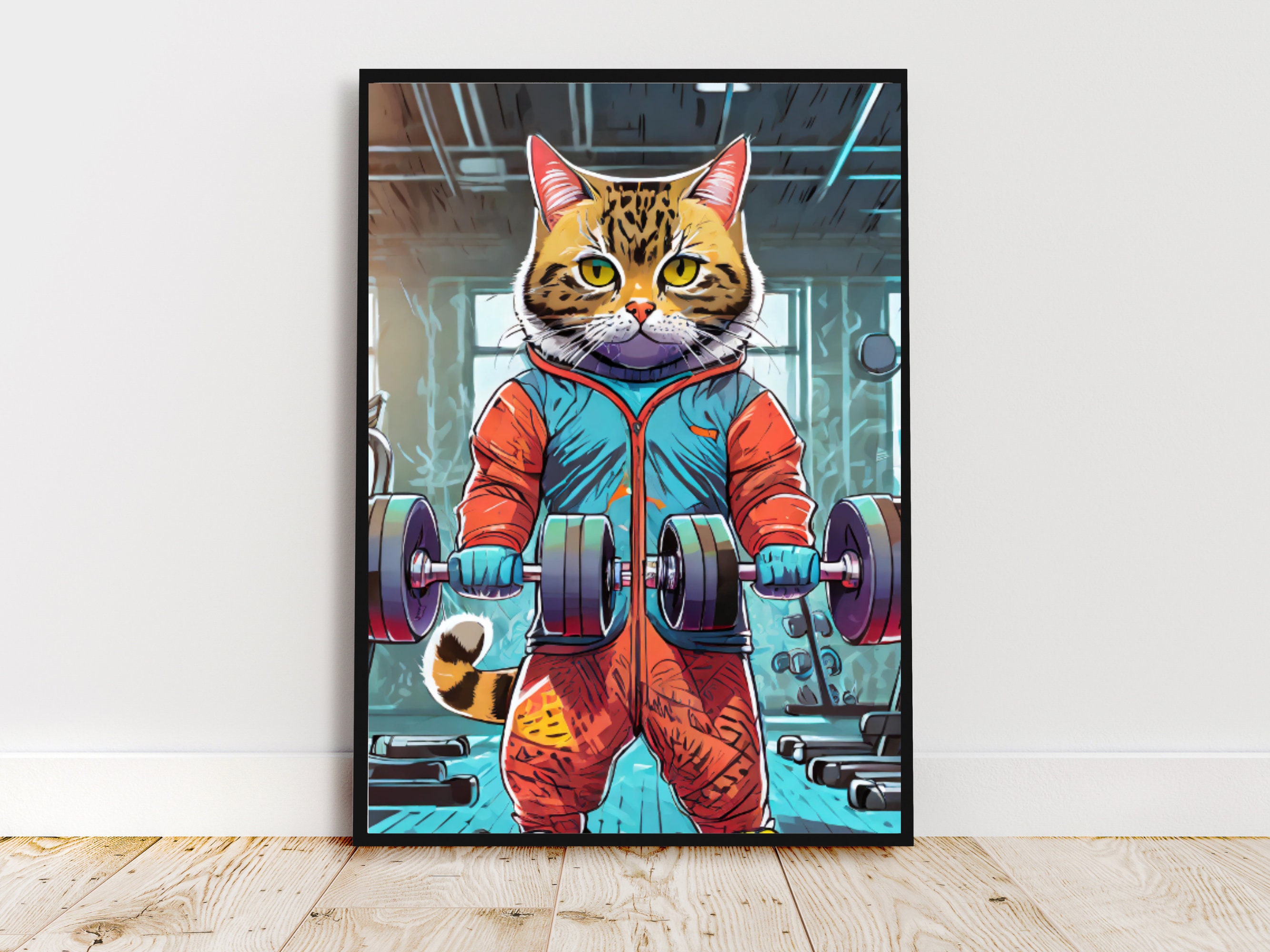 Custom Pet Portraits in the Gym Funny Dog, Cat Portrait Pet Crossfit ...
