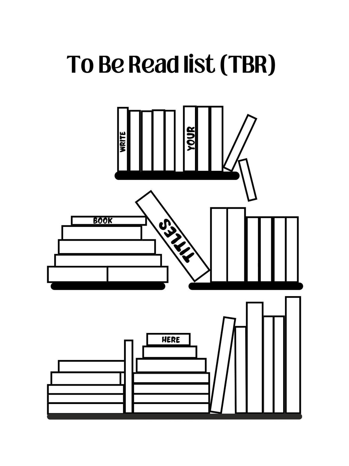 TBR List Download Sheet - Etsy