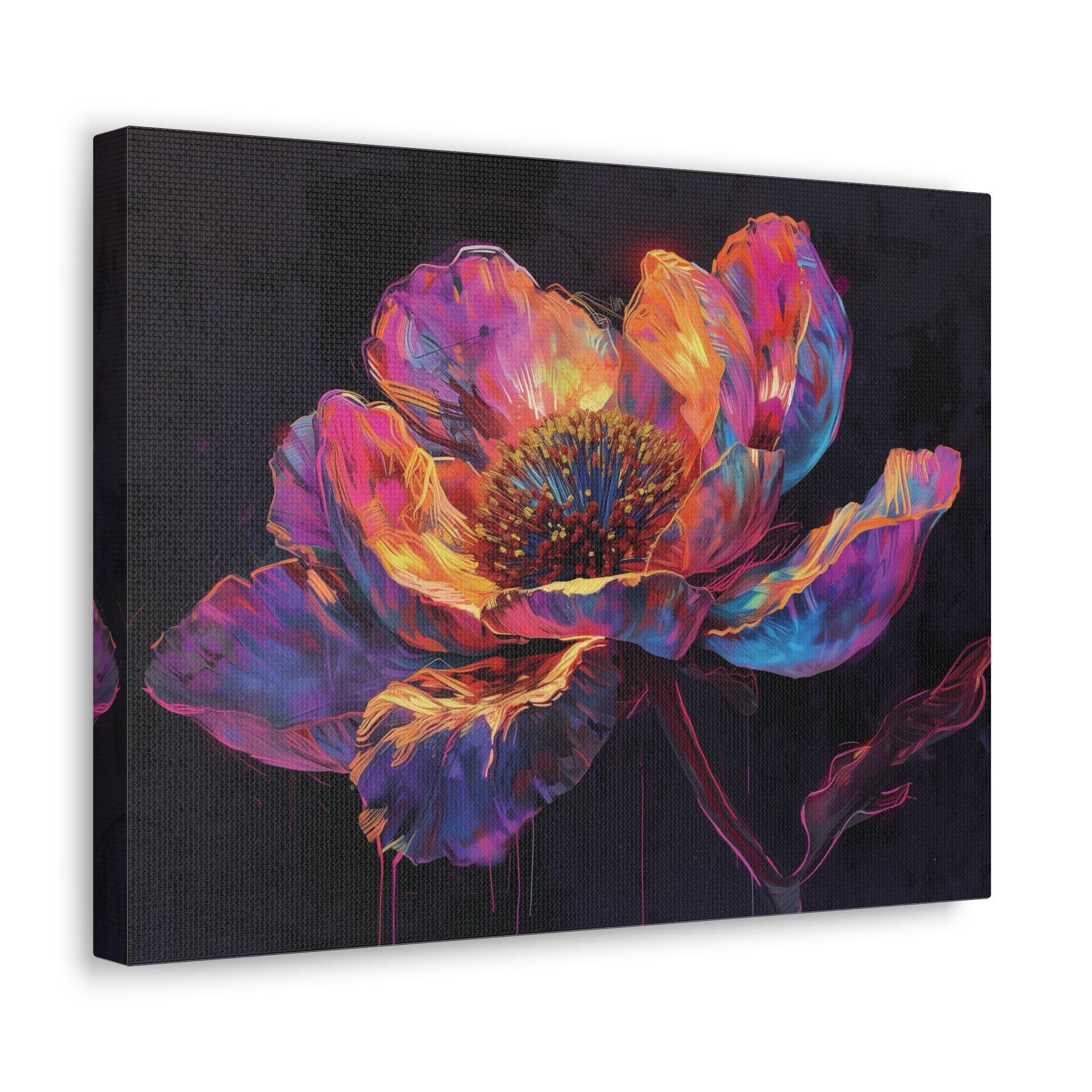 Colorful Street Art Flower Wall Art Ready to Hang Printed on Canvas Add ...