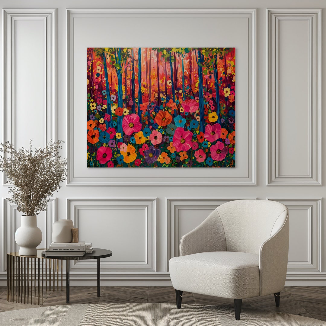 Colorful Forest Flowers Matching Collection Wall Art Readyy to Hang ...