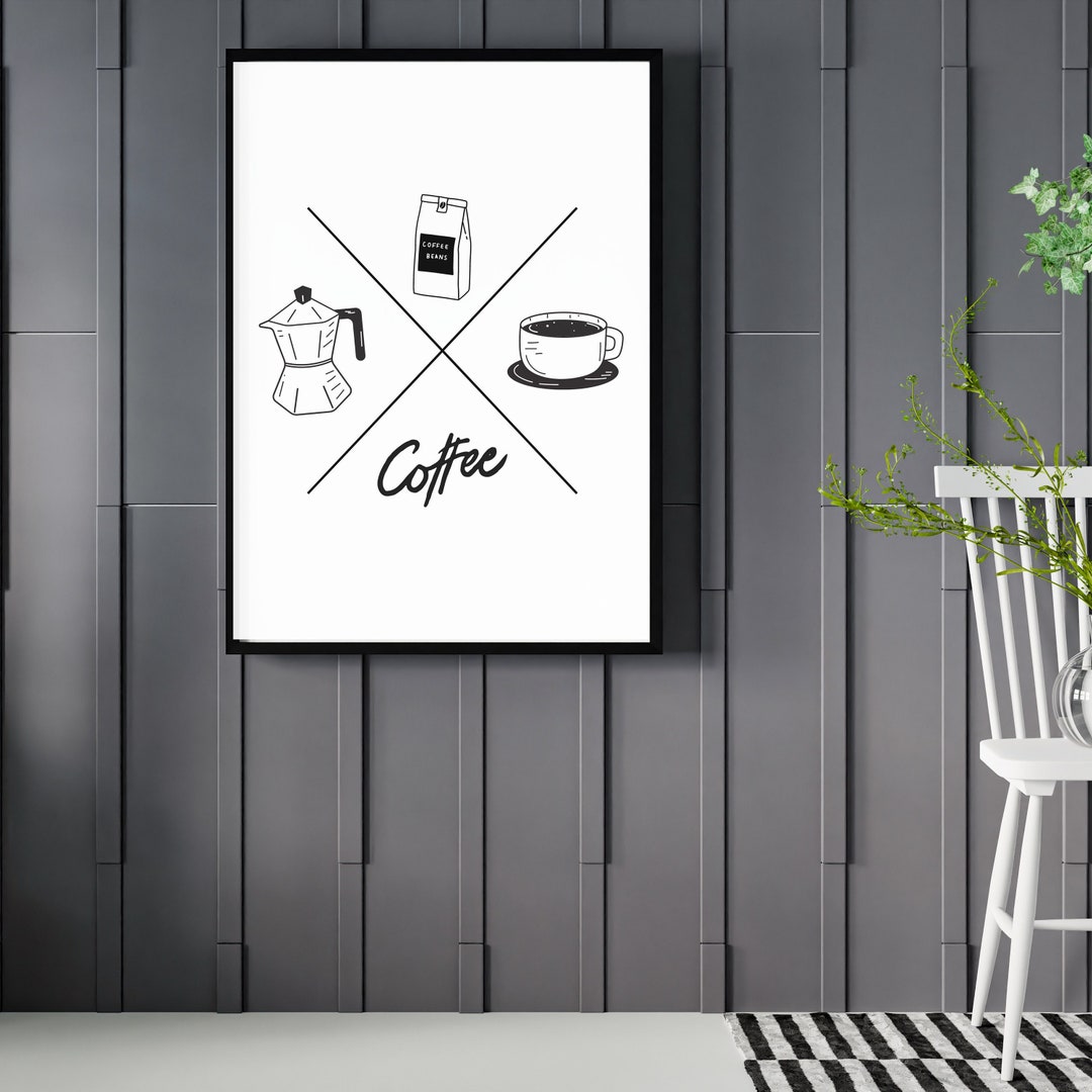 Printable Kitchen Wall Art, Modern Coffee Poster Print, Kitchen Decor ...