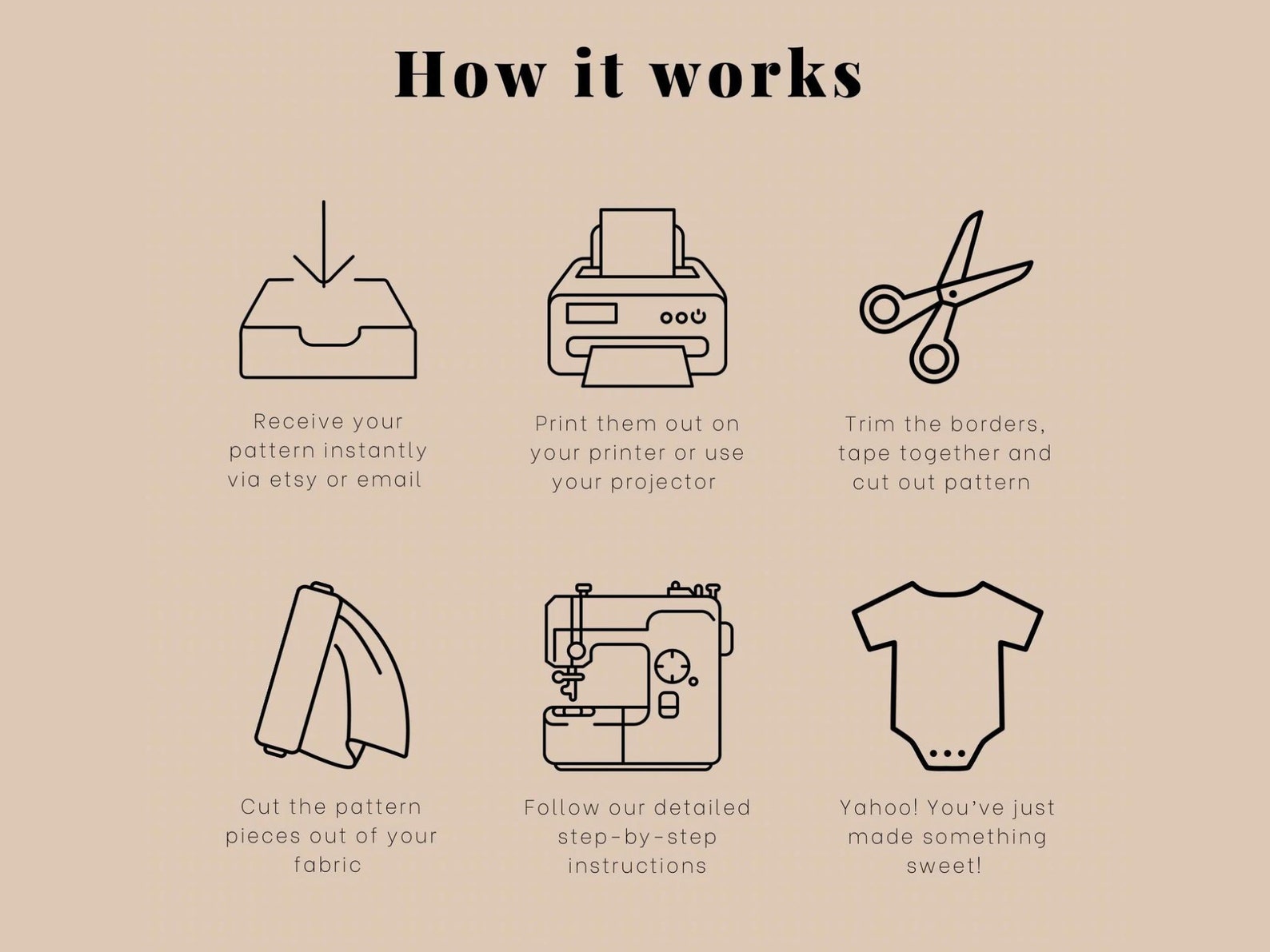 Naomi Floaty Kaftan, Sewing Pattern PDF, S-M-L Easy Instant Printable ...