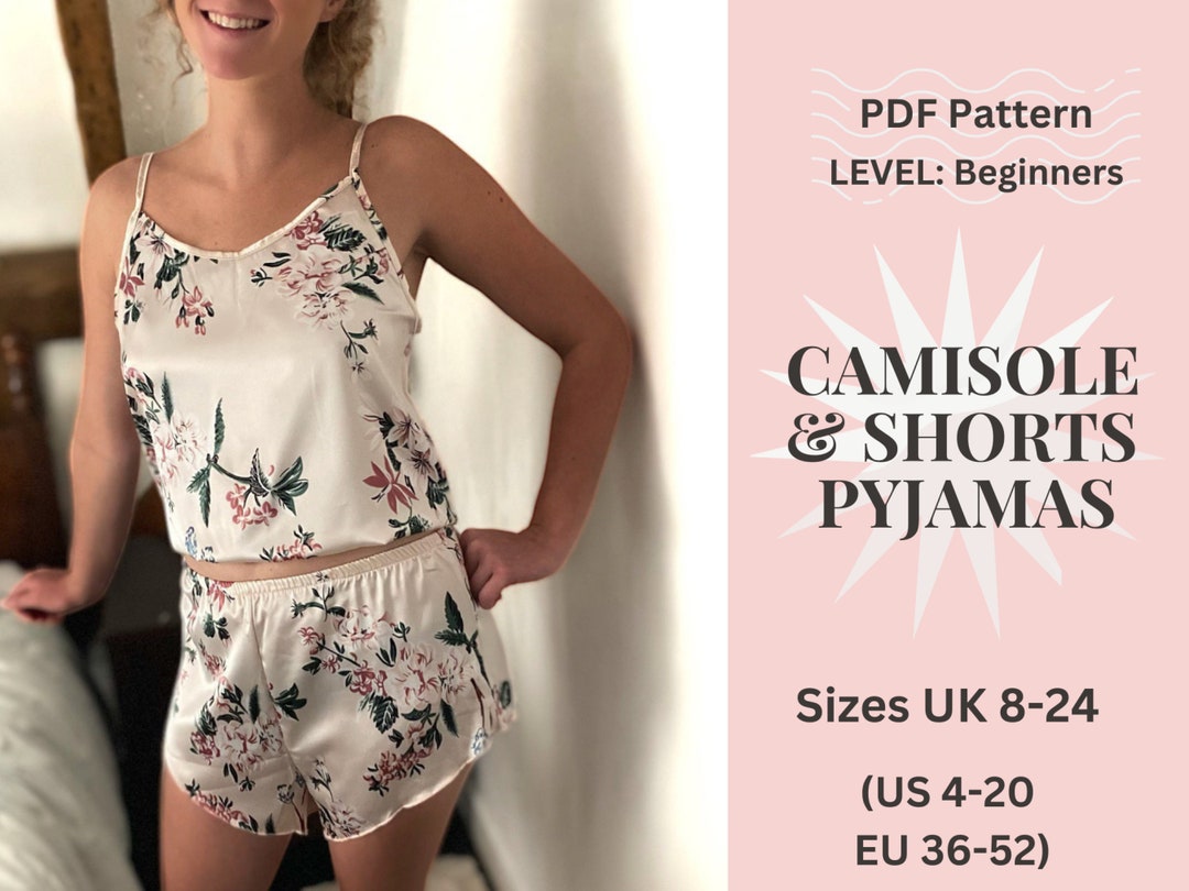 Camisole Top and Shorts Pyjamas Set Sewing Pattern PDF, Instant ...