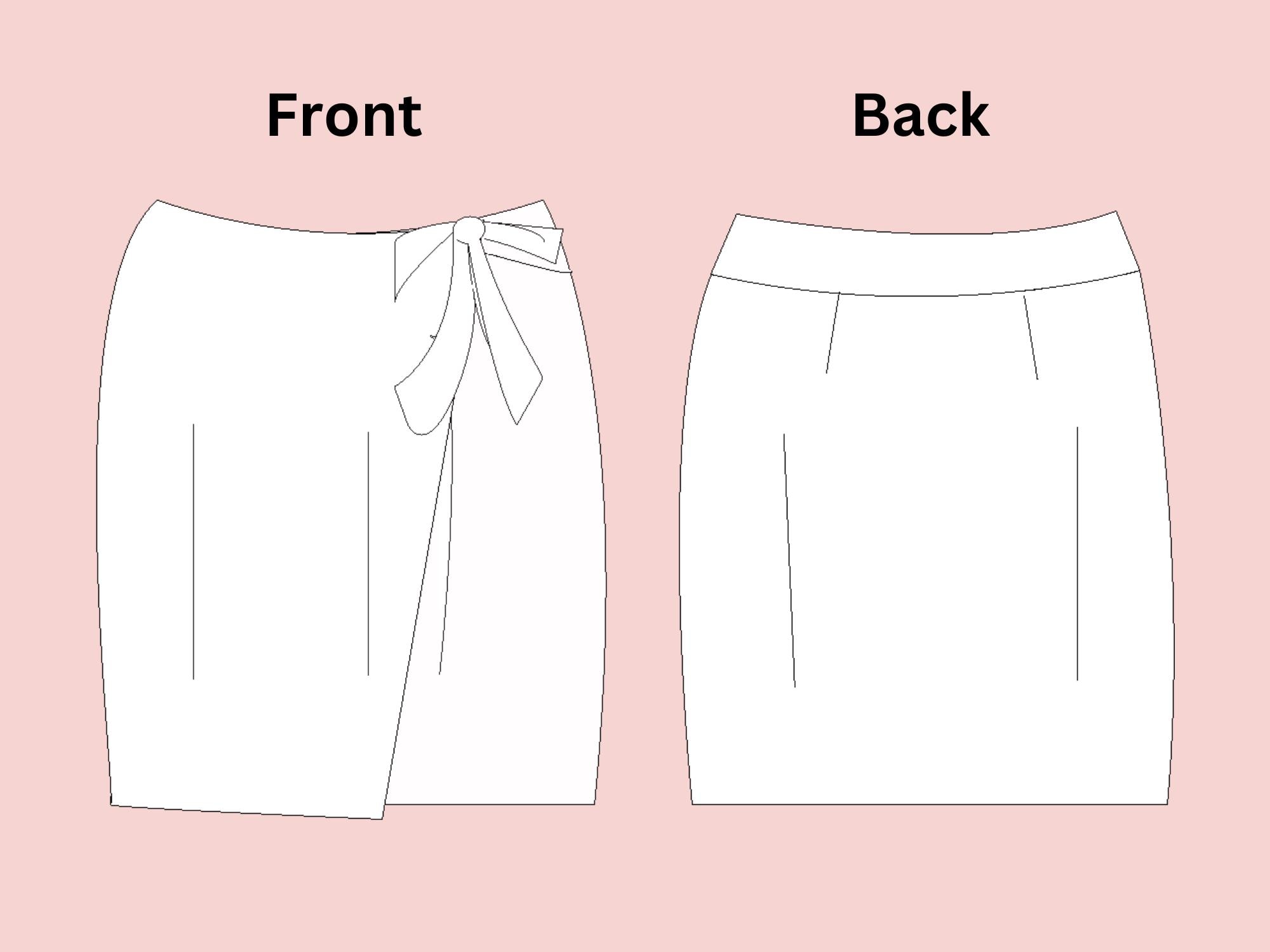 Patsy Wrap Skirt Easy Sew Sewing Pattern PDF, XS-XXL Easy Beginner ...