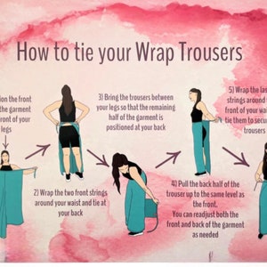 Palazzo Wrap Pants With Ties Beginner Easy Sewing Pattern, Wide Leg ...