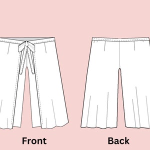 Palazzo Wrap Pants With Ties Beginner Easy Sewing Pattern, Wide Leg ...