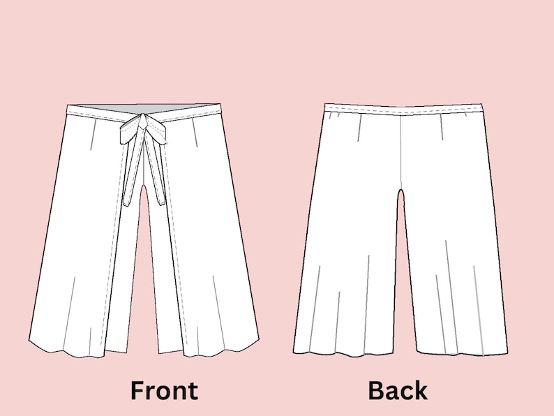 Palazzo Wrap Pants With Ties Beginner Easy Sewing Pattern, Wide Leg ...