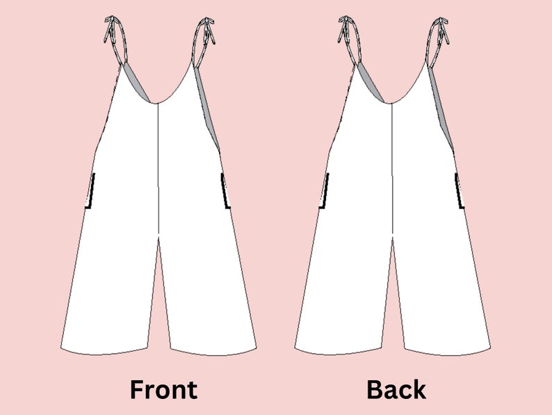 Angie Jumpsuit With Ties Sewing Pattern PDF, XS-XXL Easy Instant ...