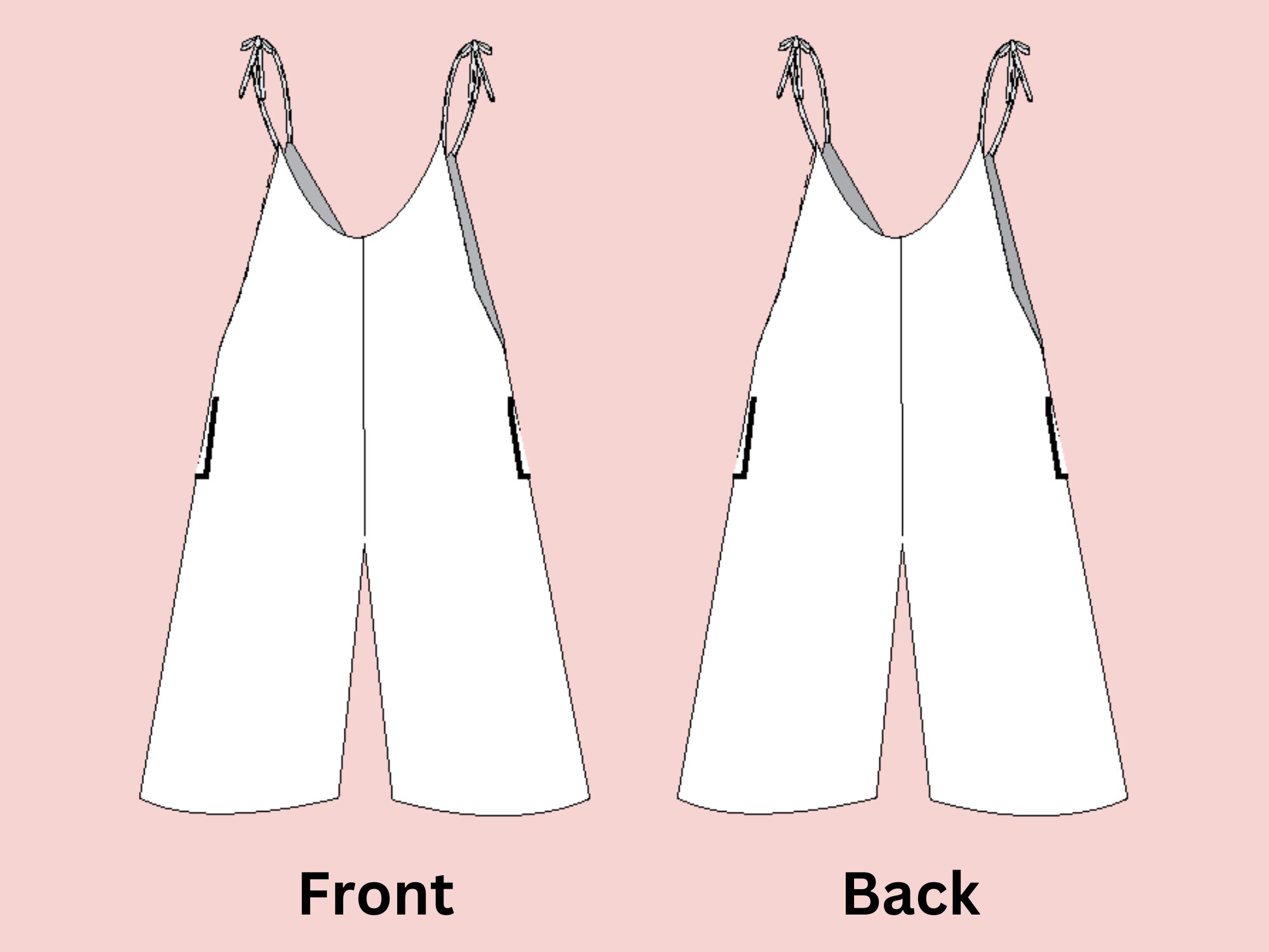 Angie Jumpsuit With Ties Sewing Pattern PDF, XS-XXL Easy Instant ...