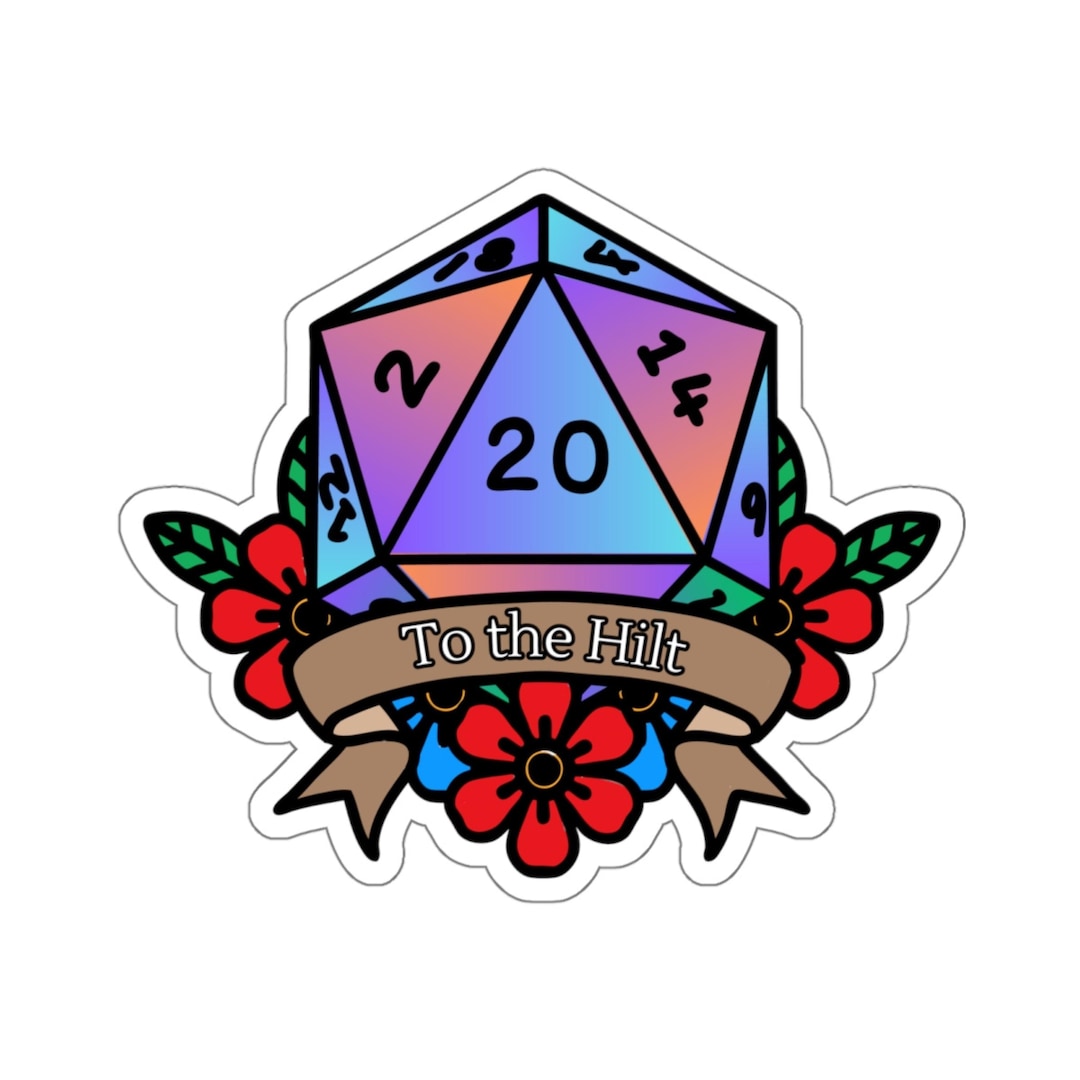 D20 Critical Success Roll Kiss-cut Sticker, to the Hilt, Funny RPG Dice ...