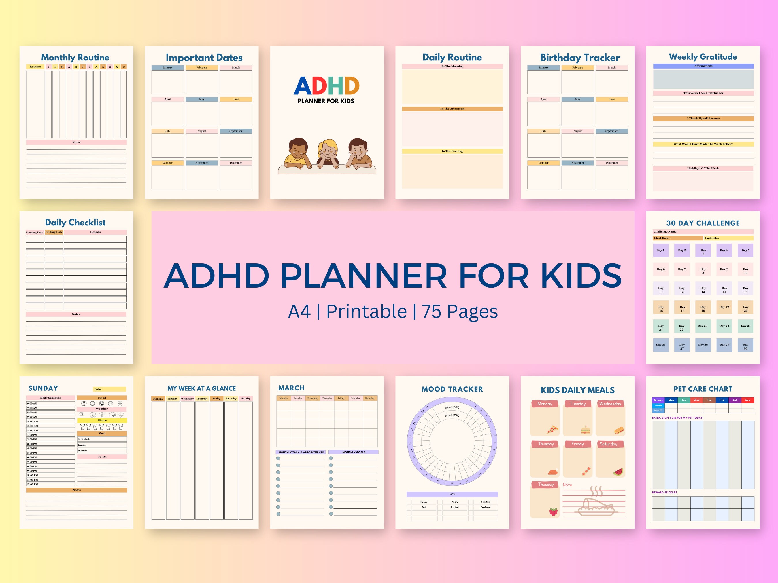 ADHD Planner 2024 Digital Planner ADHD Digital Planner Daily Planner ...
