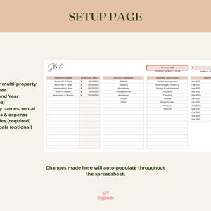 Multi-property Rental Tracker Spreadsheet | Rental Property Management Airbnb Host Template ...