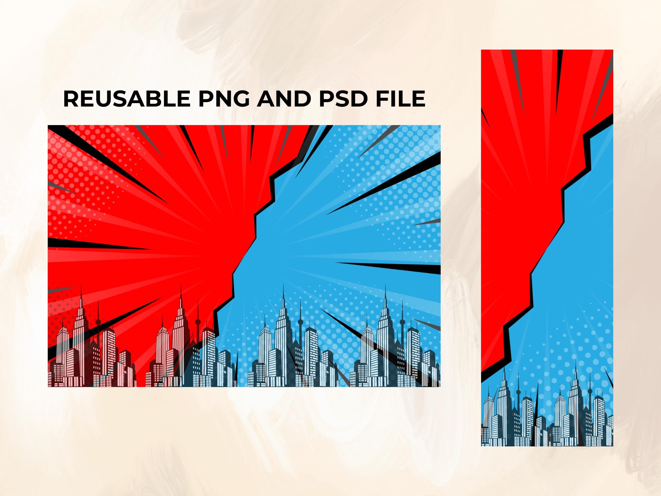 Birthday Photo Booth Template Comic Theme 2x6 and 4x6 | Editable Modern ...