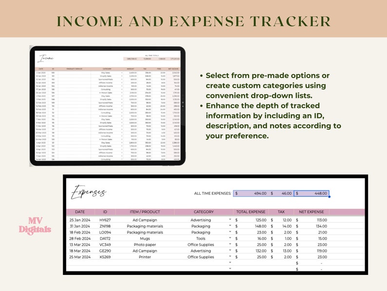 Ultimate Bookkeeping Spreadsheet Template Google Sheets Inventory ...