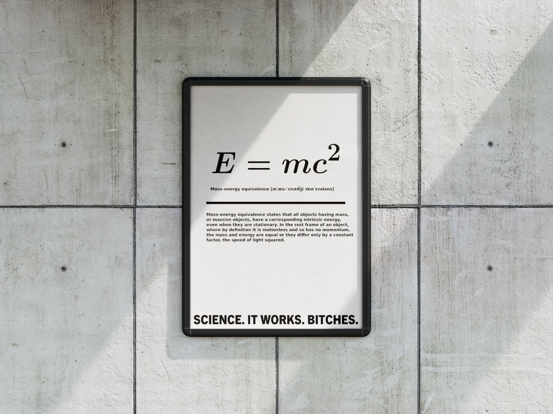 E=mc2 Digital Download Poster - Minimalist Science Wall Art - Etsy
