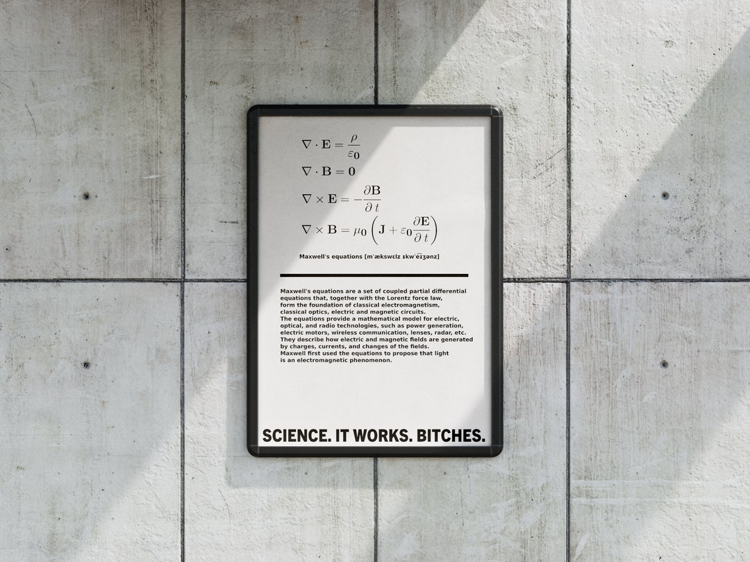 Maxwell's Equations Poster - Digital Download Poster - Minimalist ...