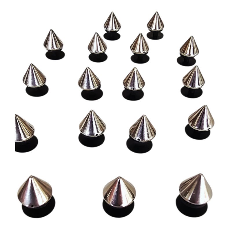 Silver Spike Shoe Charms – Plastic Cone Stud Rivets – Emo Punk Shoe ...