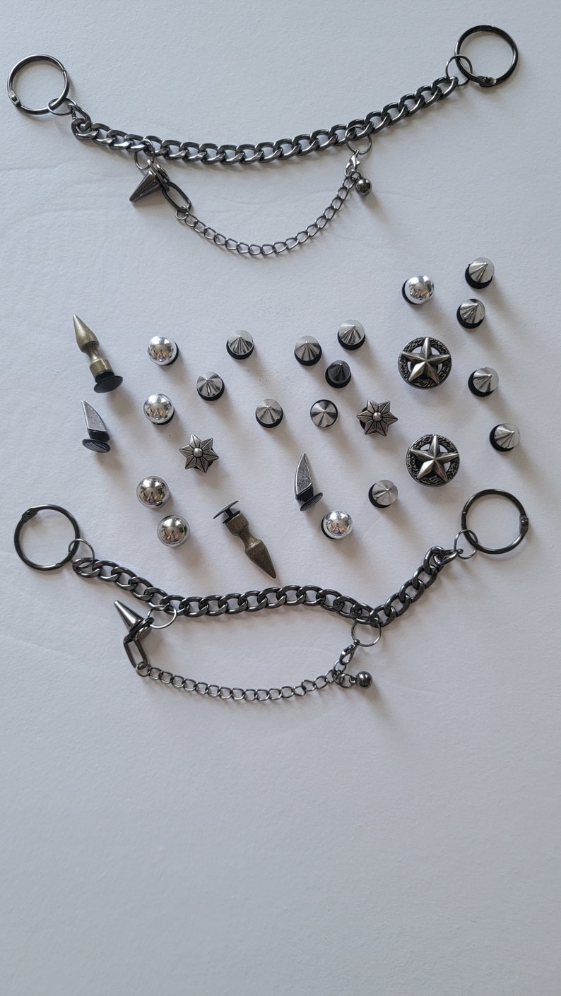 Spike Rivets Charm-croc Charm Set Gothic Style Shoe Charms-chain for ...