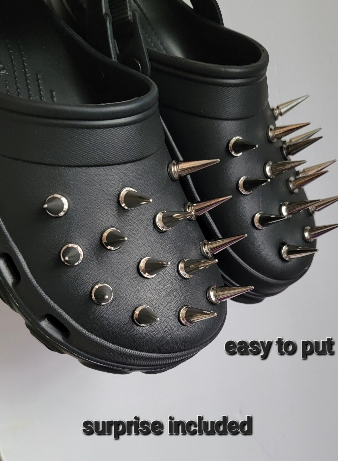 Metal Shoe Charms. Gothic Style Accessories. Bullet Spikes Charm ...