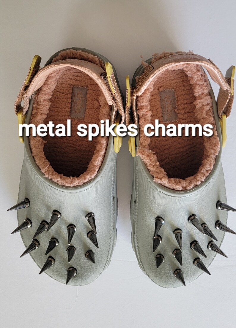 Metal Shoe Charm-spikes Rivets Shoe Charm-gunmetal Spike Croc Charm ...