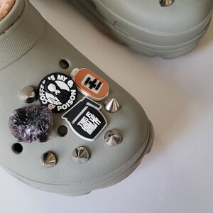 Croc Charm Set - Stone Croc Charm -spike Silver Charm-gothic Shoe ...