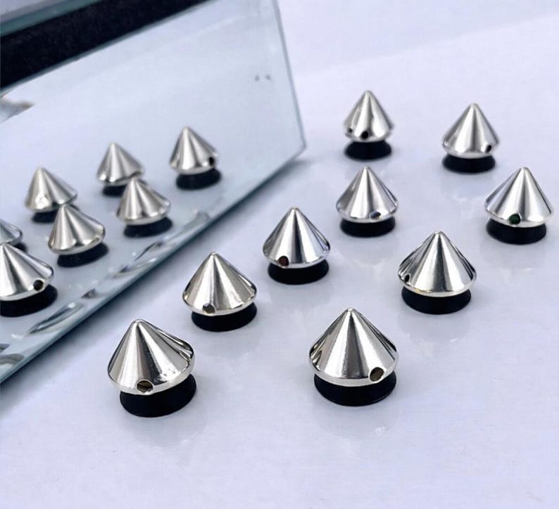 Silver Spike Shoe Charms – Plastic Cone Stud Rivets – Emo Punk Shoe ...