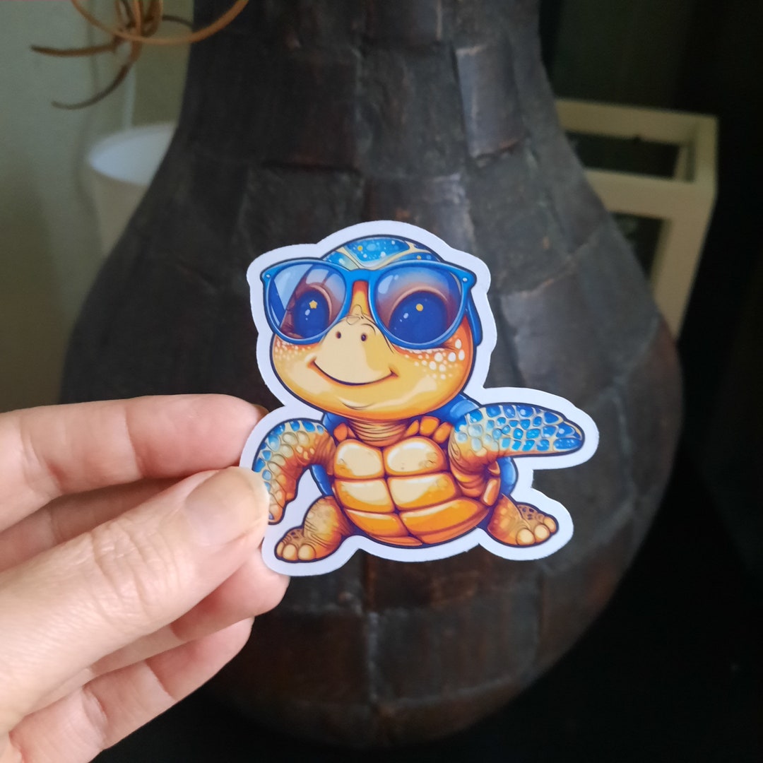 Kawaii Turtle Sticker, 5-piece Set for Turtle Lovers, Great for ...