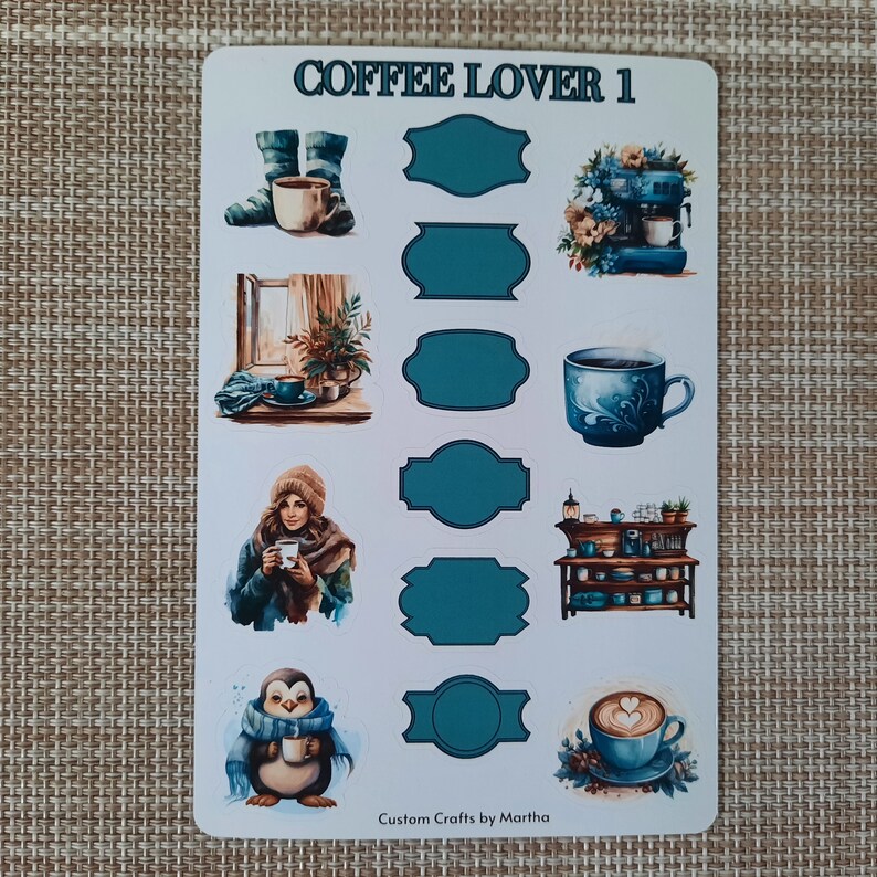 Coffee Lover Scrapbook Sticker Bundle for Paper Art Enthusiast, Paper ...